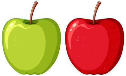Red apple cartoon on green background Royalty Free Vector