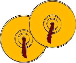 Cymbals musical instrument flat isolated over Vector Image