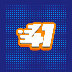 Number 41 3d fast icon Royalty Free Vector Image