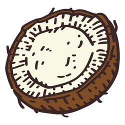 Color stroke abstract coconut Royalty Free Vector Image