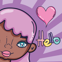 Girl saying hello cartoon Royalty Free Vector Image