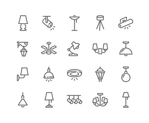 Line home room types icons Royalty Free Vector Image