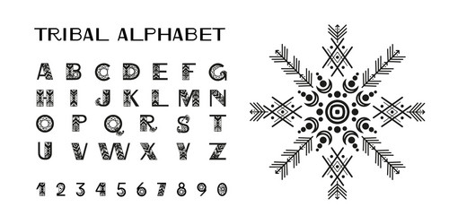 Font Aztec Typeface Vector Images (71)