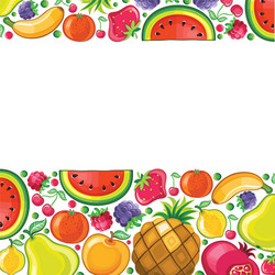 Banana background placard with healthy fruit food Vector Image
