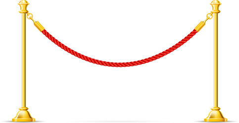 Golden rope barrier with red velvet fence Vector Image