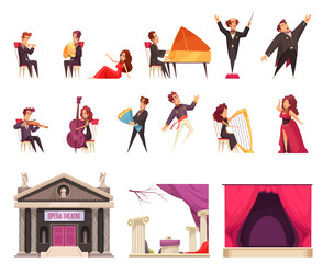 Cartoon opera singer Royalty Free Vector Image