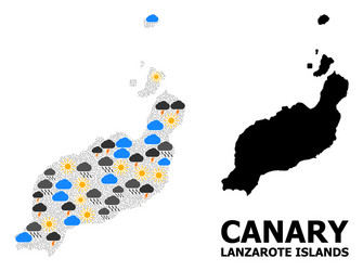 Climate pattern map lanzarote islands Royalty Free Vector