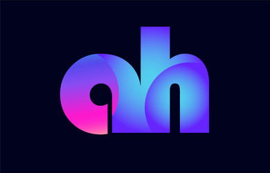 Grey blue alphabet letter ah a h logo icon design Vector Image