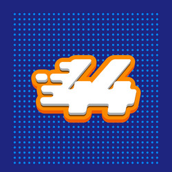 Number 44 3d speed icon Royalty Free Vector Image