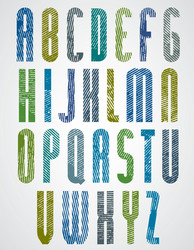 Double line retro style geometric font Royalty Free Vector