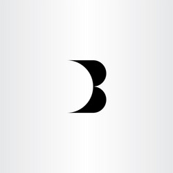 B logo letter icon black symbol Royalty Free Vector Image