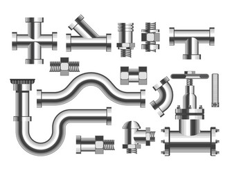 Tubes and pipes plumbing building materials Vector Image