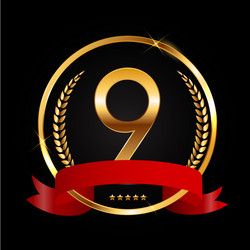 Template 9 years anniversary Royalty Free Vector Image