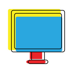 Retro computer sticker Royalty Free Vector Image