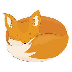 Cartoon sleeping fox a lovely stylized Royalty Free Vector