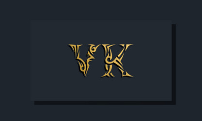 Minimalist abstract initial letter vk logo Vector Image