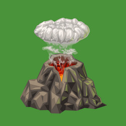 Cartoon Volcano With A Face