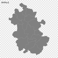 Anhui map province of china Royalty Free Vector Image