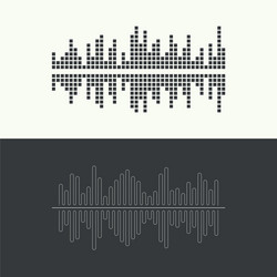Sound waves frequency audio waveform music wave Vector Image