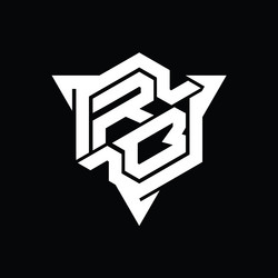 Rb logo monogram hexagon shape with triangle Vector Image