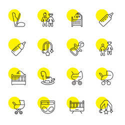 Toddler icons Royalty Free Vector Image - VectorStock