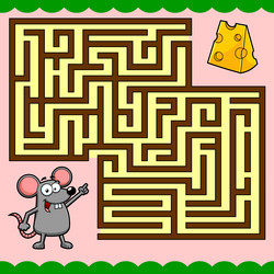 Cartoon maze game education for kids Royalty Free Vector