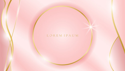 Luxury background abstract curves pink and gold Vector Image