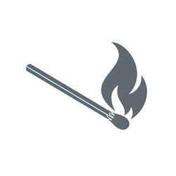 Burning match stick with fire flame Royalty Free Vector