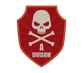 Military badge with tank on shield army crest Vector Image