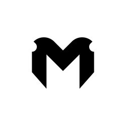 Modern letter m with overlapping line logo design Vector Image