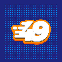 Number 49 3d speed icon Royalty Free Vector Image