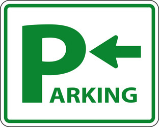 Parking area right arrow sign on white background Vector Image