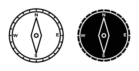 Compass icon set circle map orientation logo Vector Image
