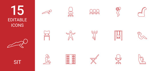 Sit icons Royalty Free Vector Image - VectorStock