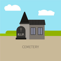 Cartoon set of old cemetery design elements Vector Image