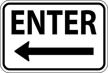 Enter left arrow sign on white background Vector Image