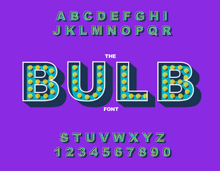 Broadway lights retro style light bulb font Vector Image