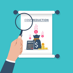 Costs reduction cut optimization Royalty Free Vector Image