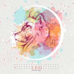 Witchcraft card with astrology leo zodiac sign Vector Image
