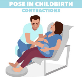 Pose in childbirth birth pains relief labor pains Vector Image