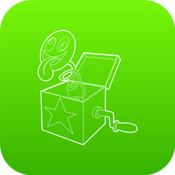 Jack in the box toy icon outline style Royalty Free Vector