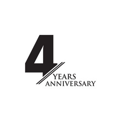 4th year anniversary emblem logo design template Vector Image
