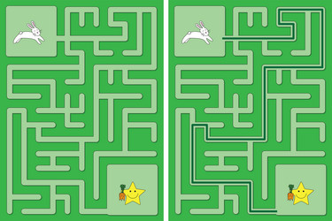 Easy little star maze Royalty Free Vector Image