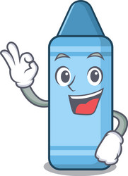 Angry blue crayon in character shape Royalty Free Vector