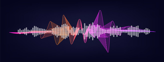 Sound wave neon rhythm with imitation of voice Vector Image