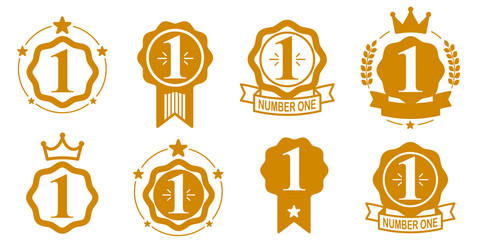 First place badge awards set graphic design Vector Image