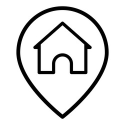 Home location map pin flat icon isolated on white Vector Image