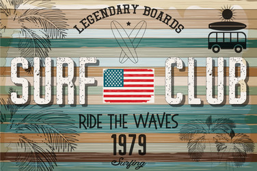 Surf vintage retro minimalist logo design Vector Image