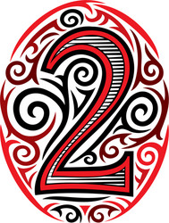 Tribal style number Royalty Free Vector Image - VectorStock