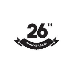 26th year anniversary emblem logo design template Vector Image